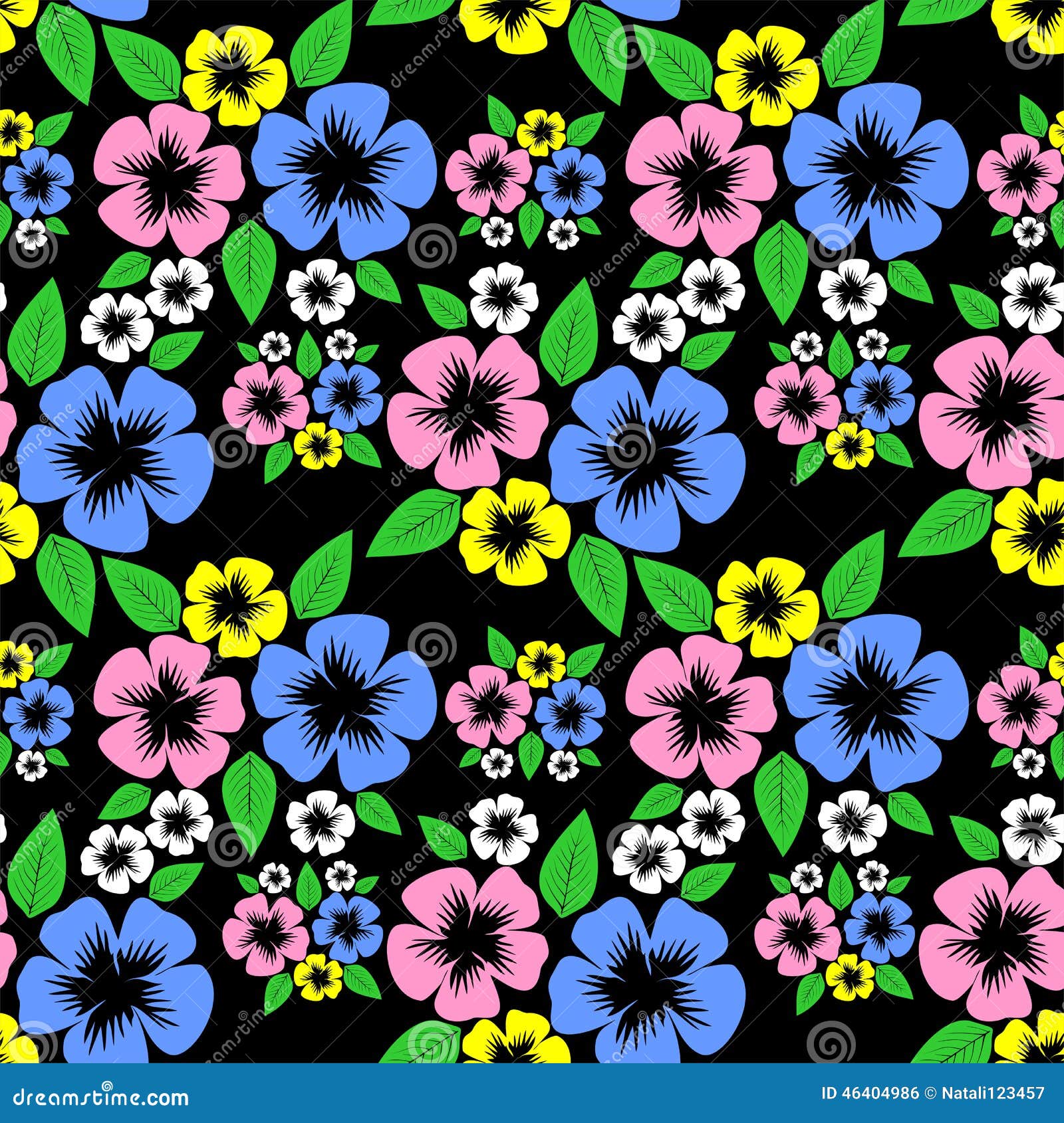 Colorful Flower Seamless Pattern. Stock Vector - Illustration of print ...