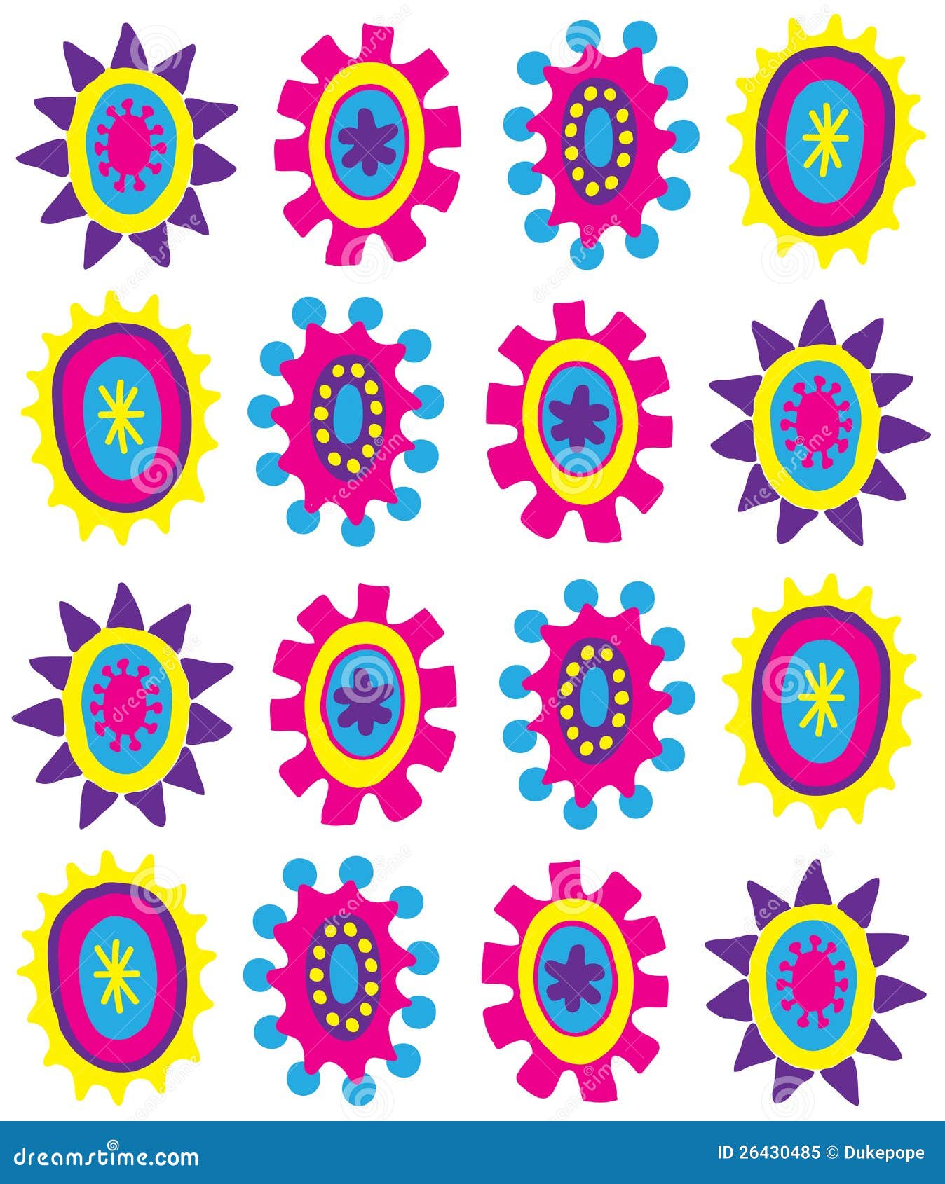 Colorful Flower Shapes Background Stock Vector - Illustration of ...