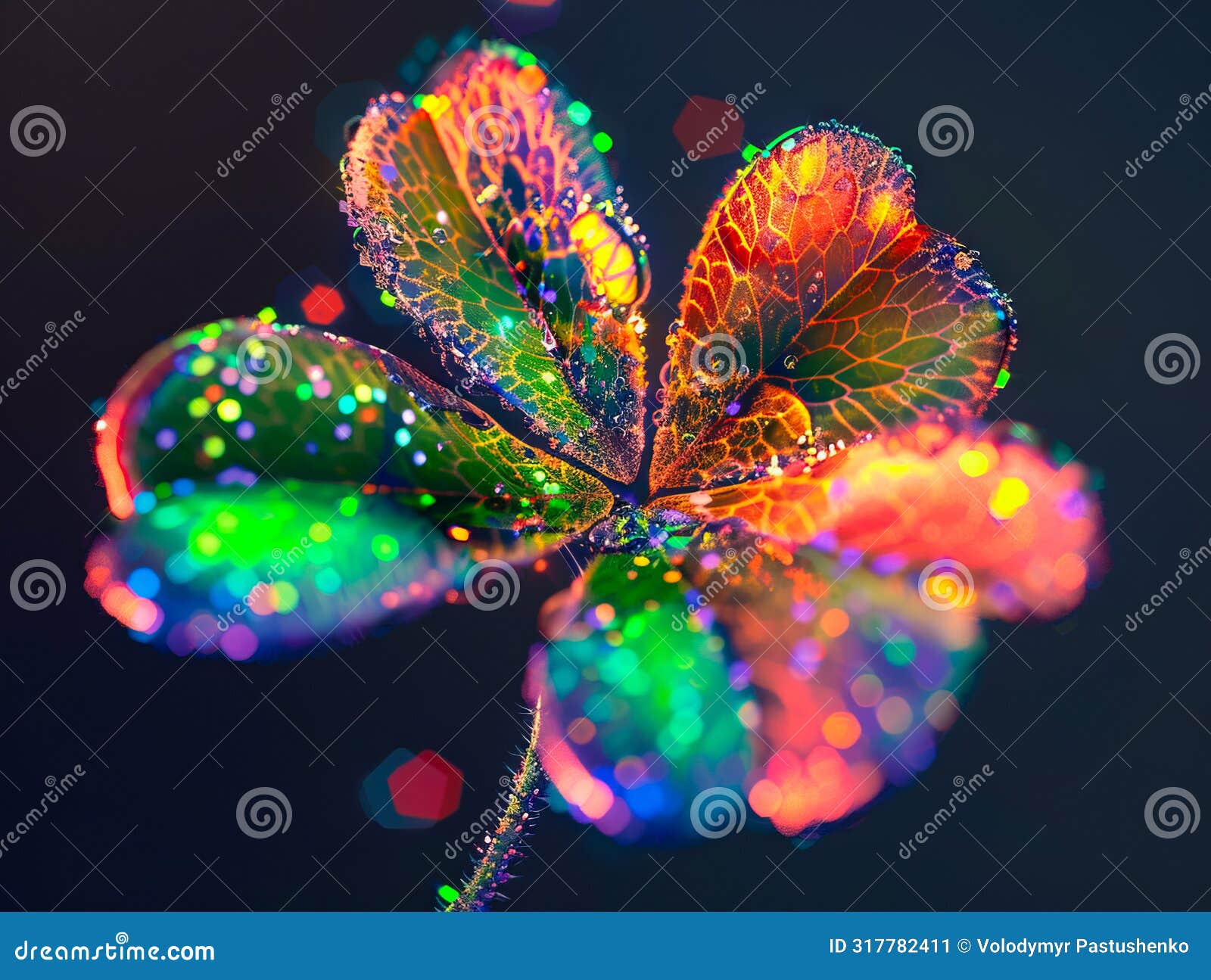A Colorful Flower with Sparkles on it Stock Image - Image of sparkles ...
