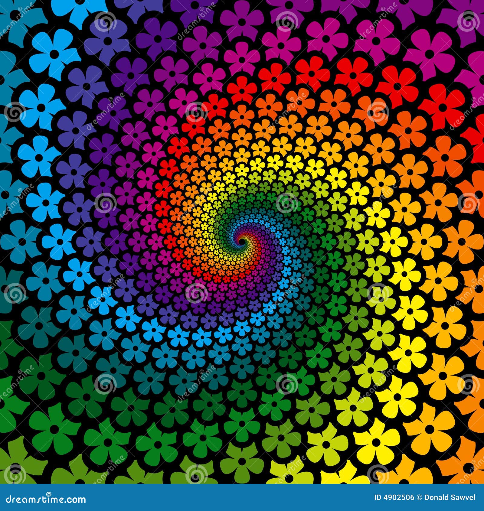 Colorful Flower Spiral Background Stock Vector - Illustration of purple ...