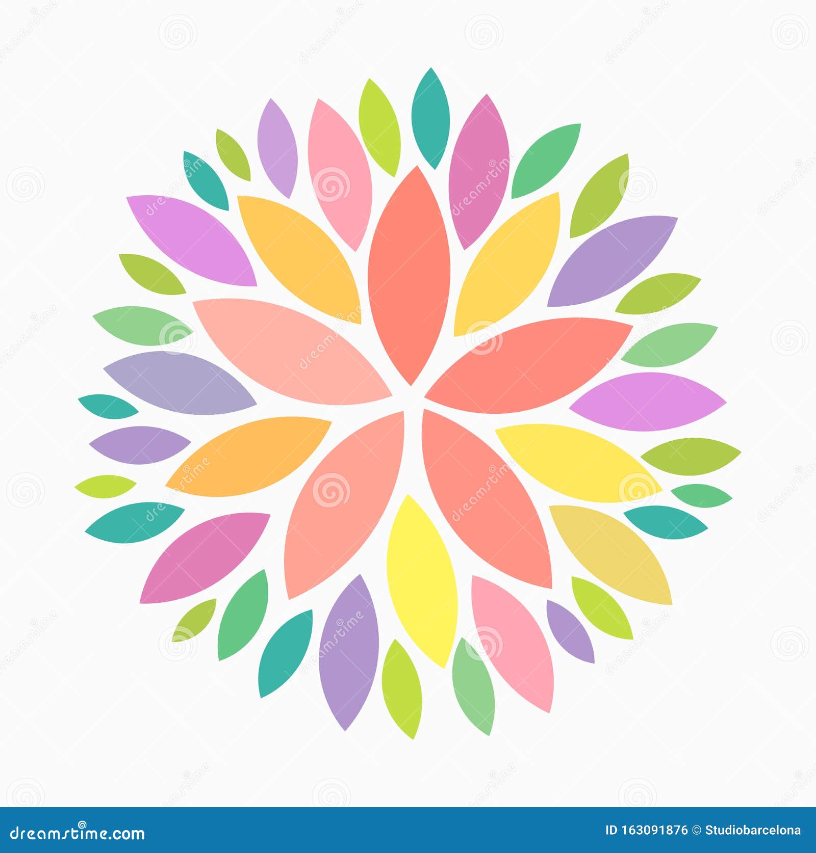 Colorful flower symbol stock vector. Illustration of bloom - 163091876