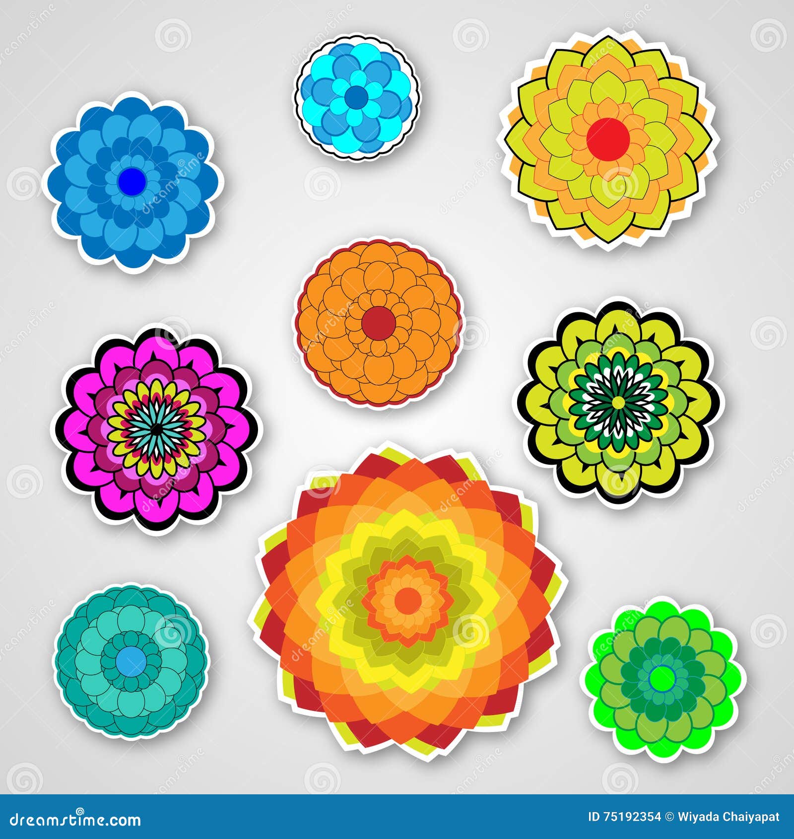 Colorful flower vector stock vector. Illustration of nature - 75192354