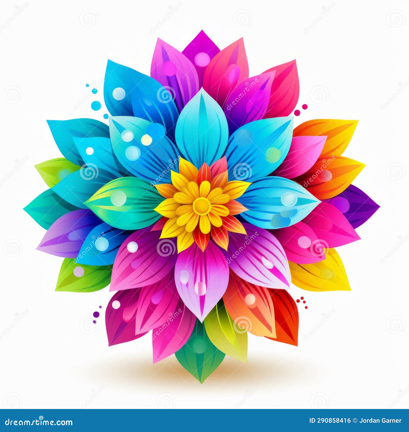 Colorful Flower on a White Background Stock Illustration - Illustration ...