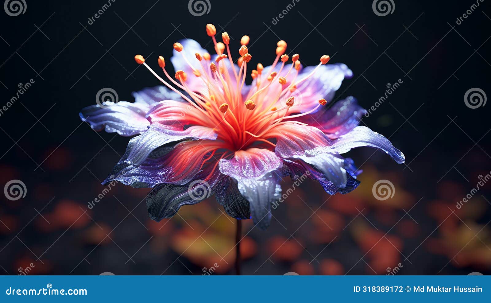 Colorful Flower on White Background Gloomy Stock Illustration ...