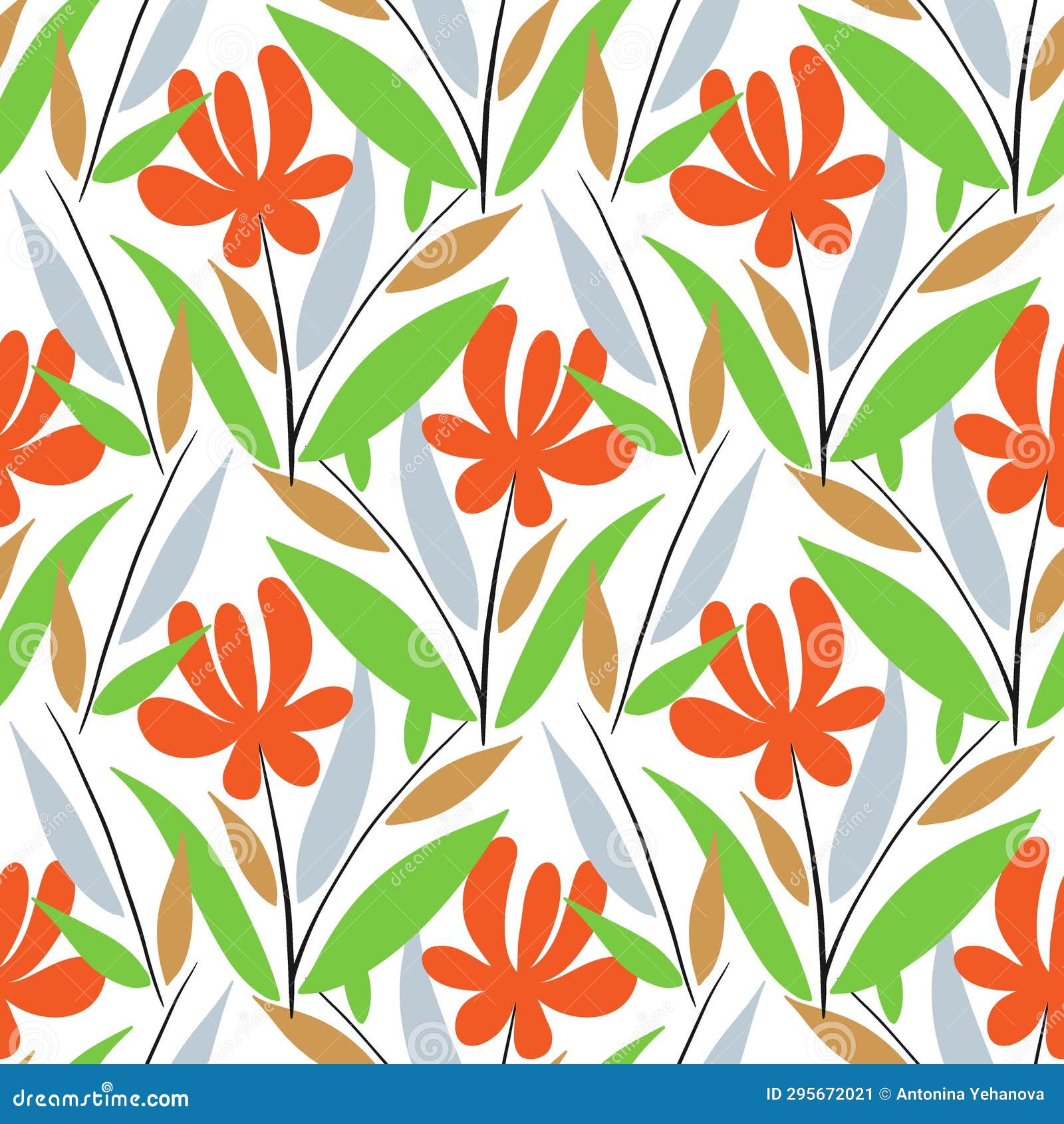 Colorful Flowers, Seamless Pattern. Summer Colorful Pattern Stock ...