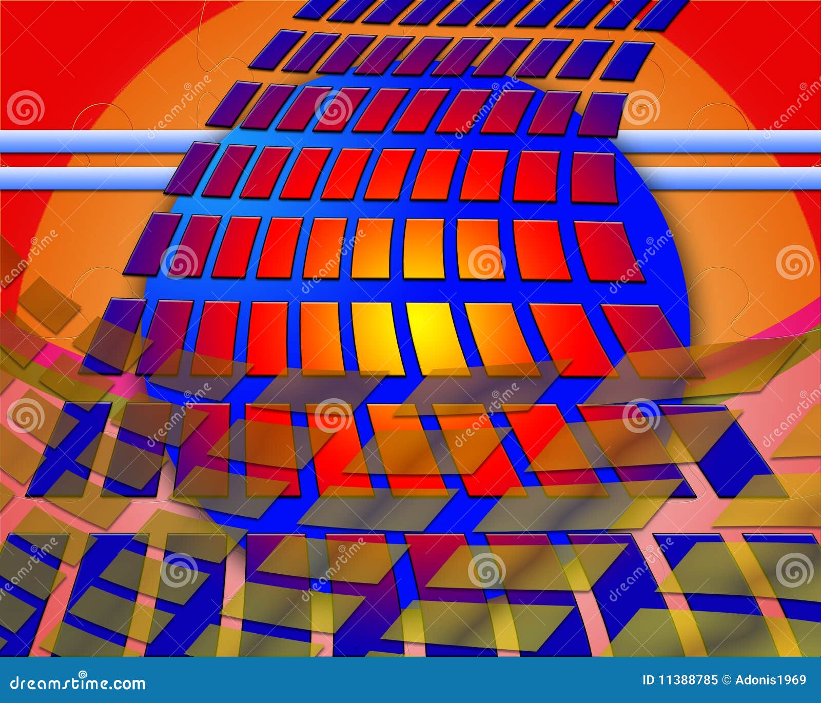 Colorful Flowing Rectangles Stock Illustration - Illustration of ...