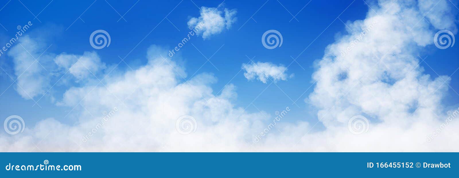 Colorful Fluffy Clouds with Blue Sky Background, Bottom View. Stock ...