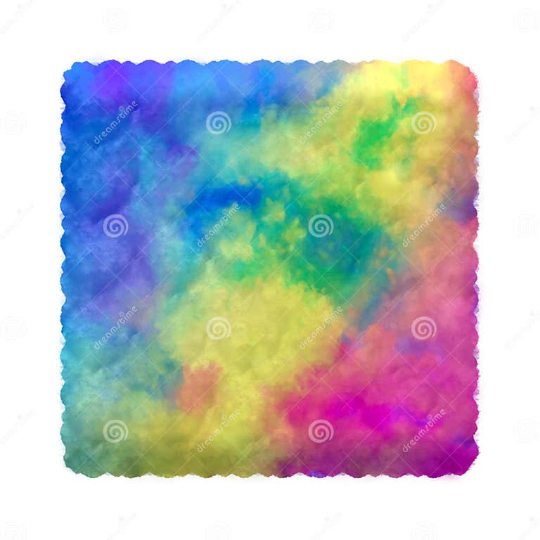 Colorful Fluffy Clouds Square Rectangle Shape, Isolated on Transparent ...