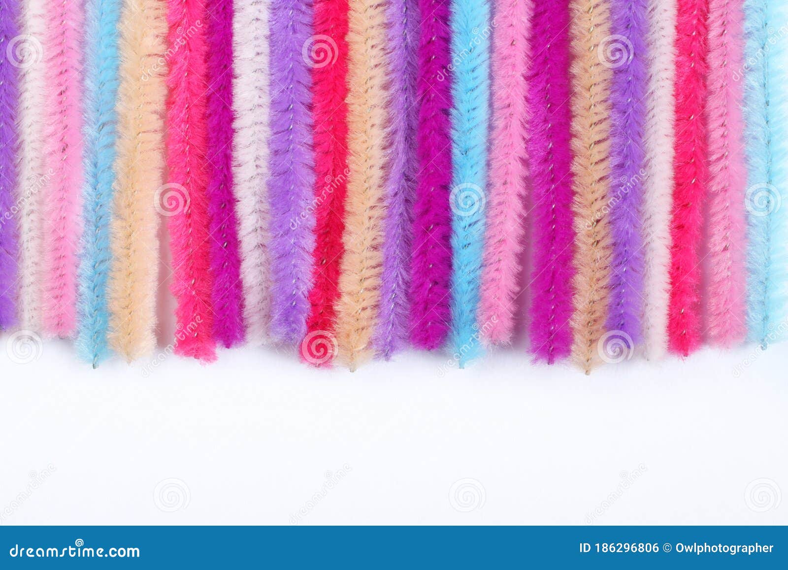 Colorful Fluffy Decorative Wires for Weaving on White Background Stock ...