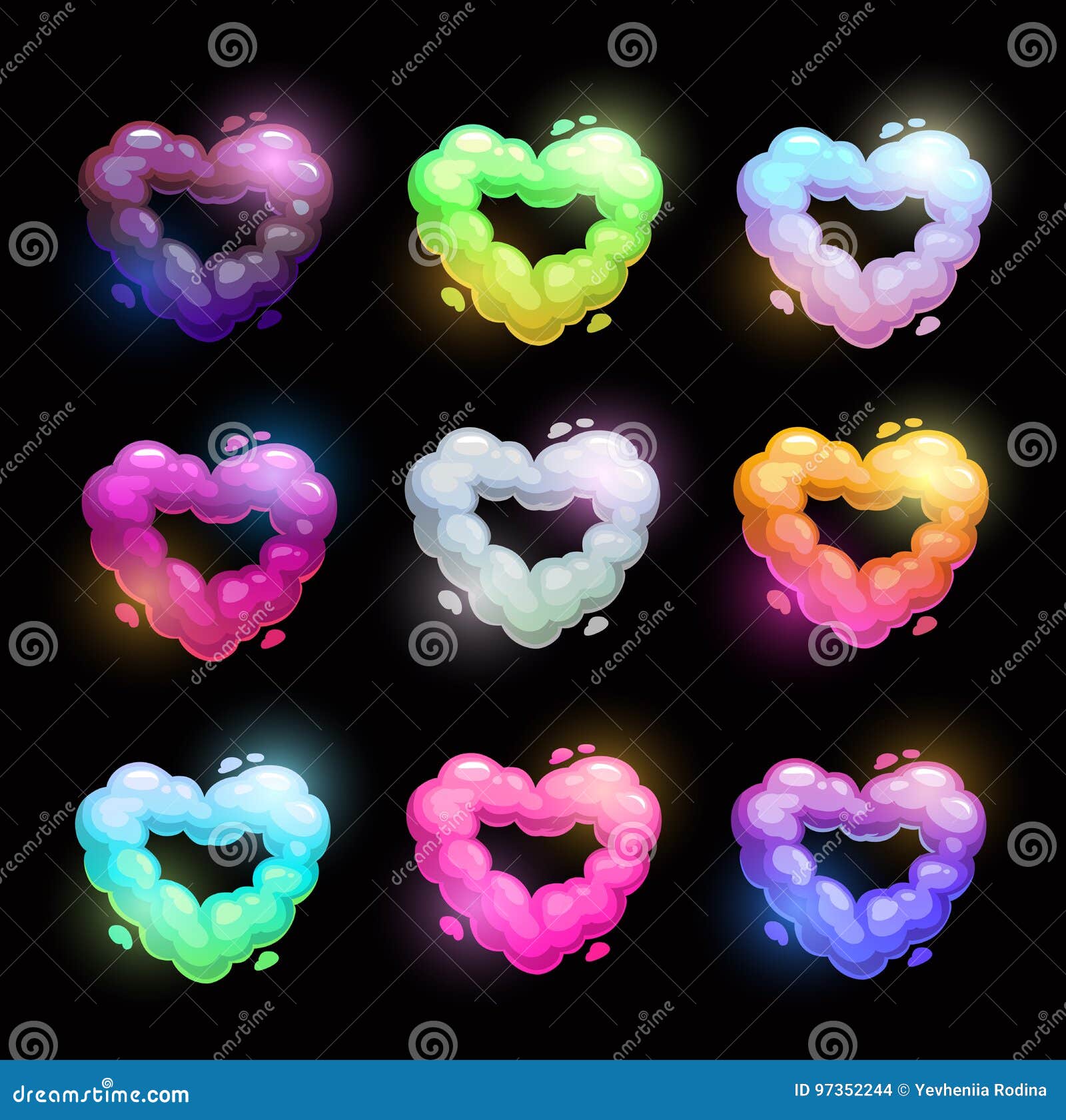 Colorful Fluffy Balls Isolated On A White And Black Background. Fluffy ...