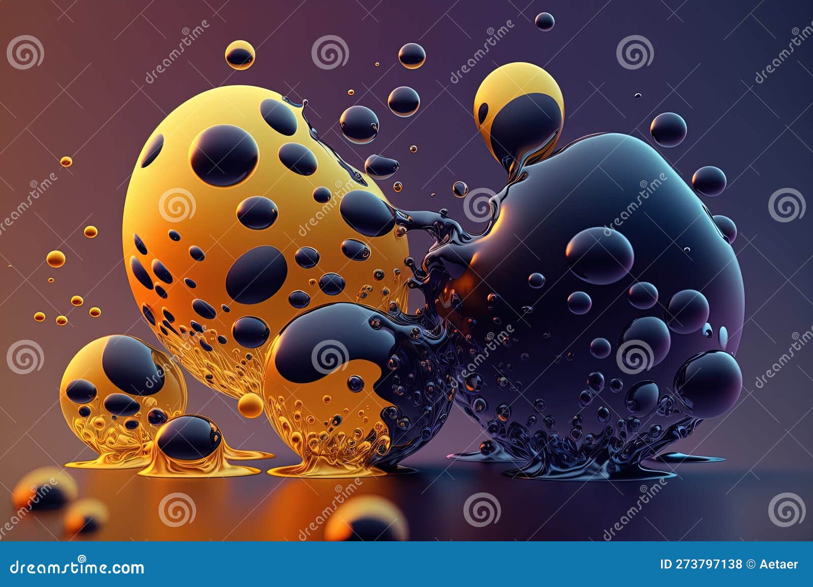Colorful Fluid Bubbles Abstract Background, Isomorphic Blobs and ...