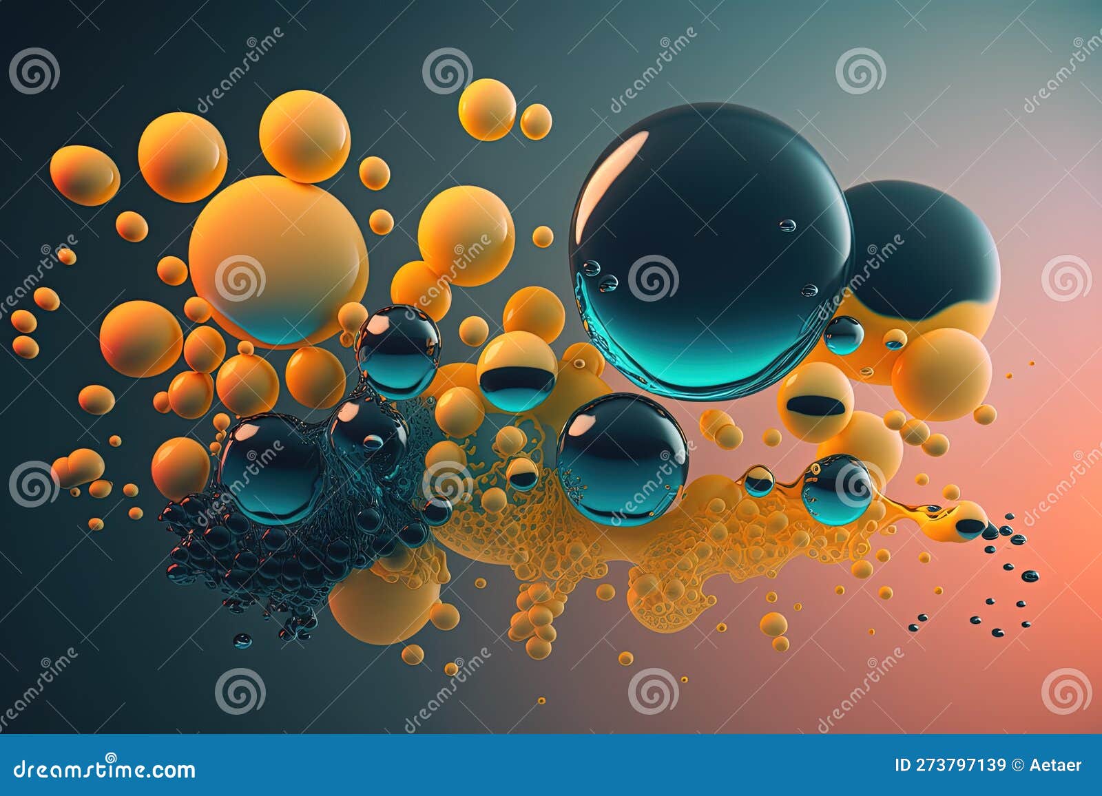 Colorful Fluid Bubbles Abstract Background, Isomorphic Blobs and ...