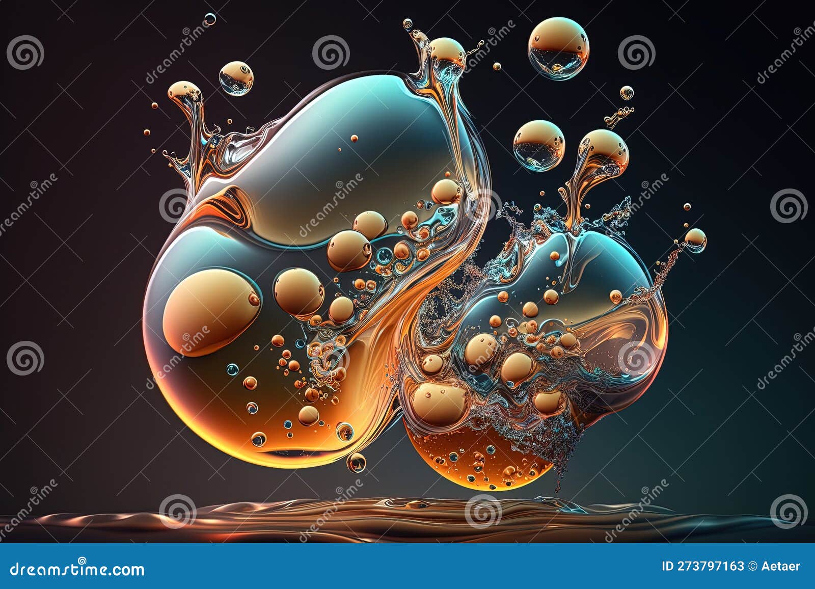 Colorful Fluid Bubbles Abstract Background, Isomorphic Blobs and ...