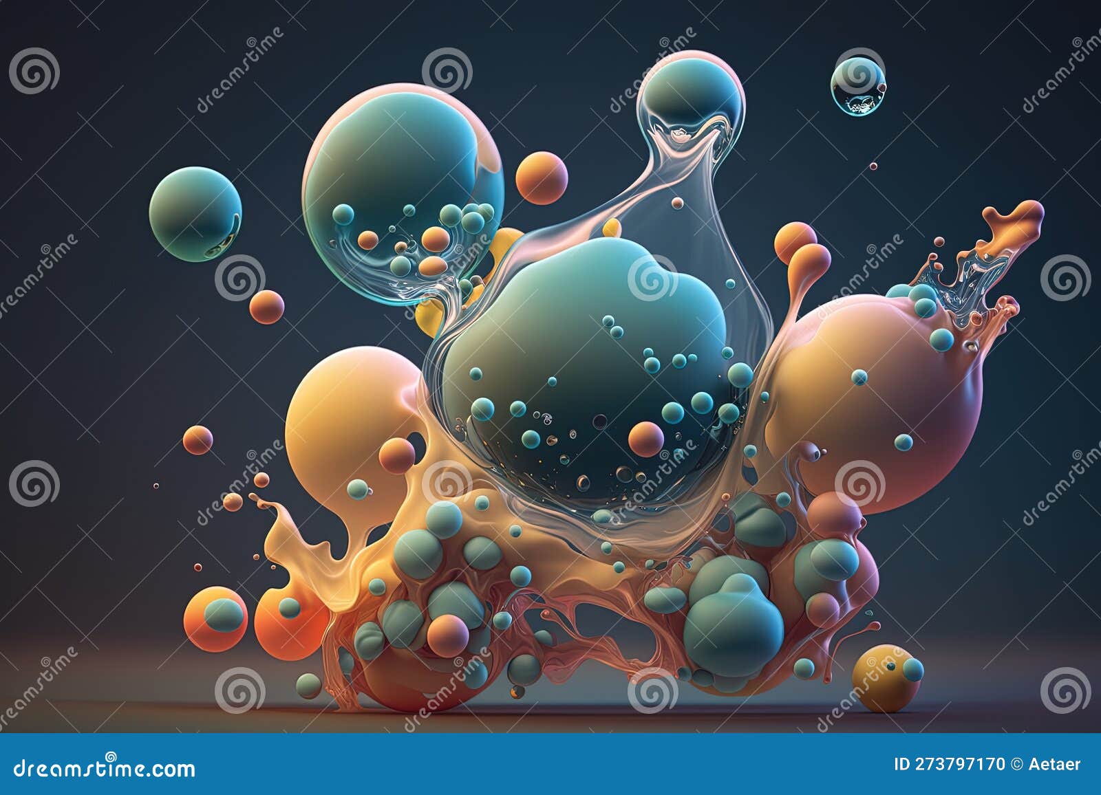 Colorful Fluid Bubbles Abstract Background, Isomorphic Blobs and ...