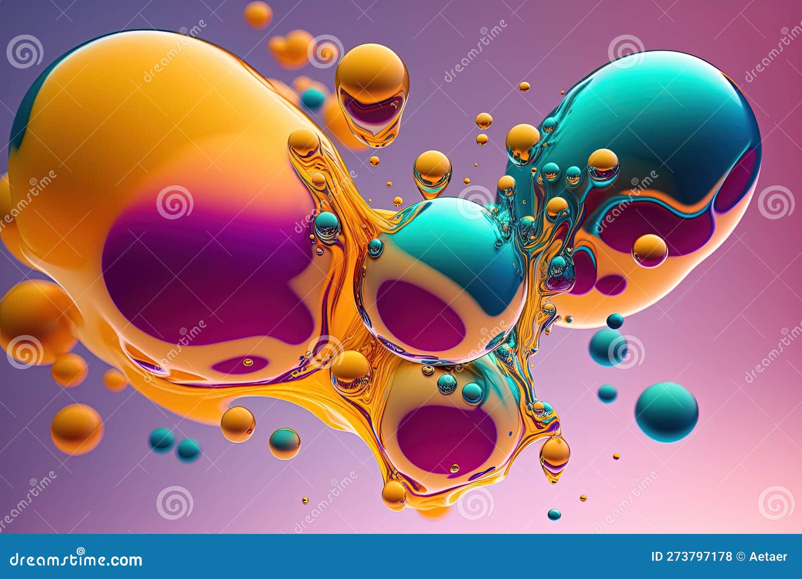 Colorful Fluid Bubbles Abstract Background, Isomorphic Blobs and ...
