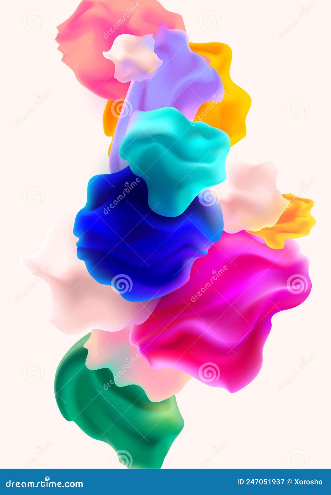 Abstract Liquid Gradient Elements on White Background Stock Vector ...