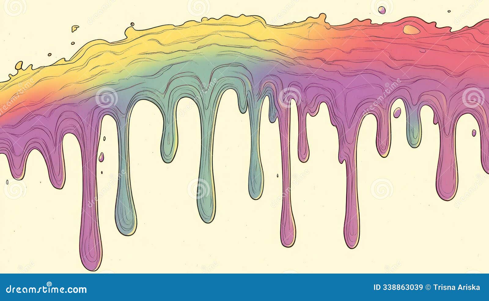 A Colorful, Fluid Design Resembling a Dripping Rainbow Stock ...