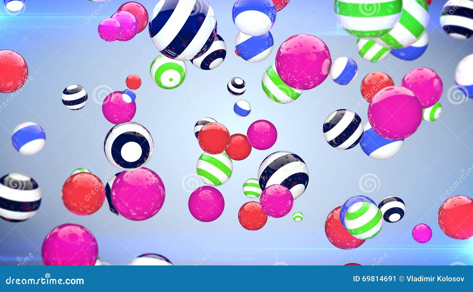 Colorful Flying Balls in the Space Stock Illustration - Illustration of ...