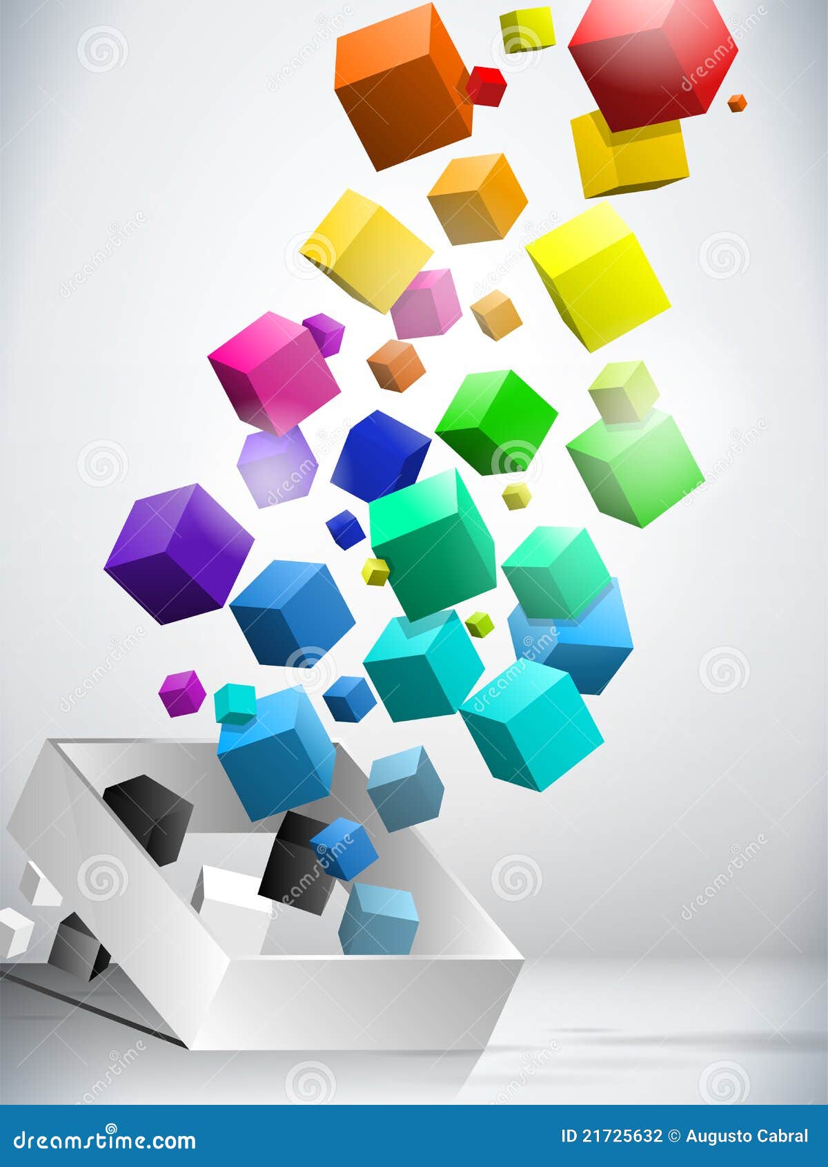 Colorful Flying Cubes Background Stock Vector - Illustration of design ...