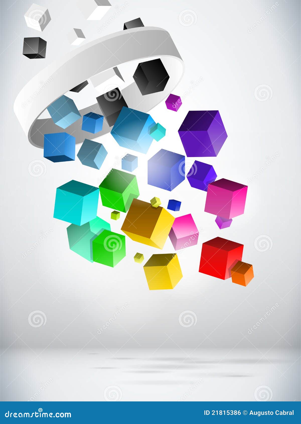 Colorful Flying Cubes Background Stock Vector - Illustration of concept ...