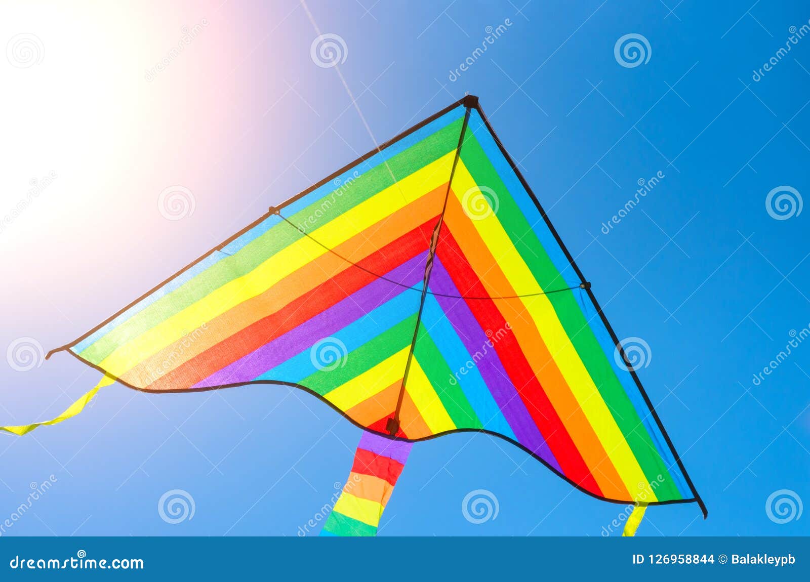 Colorful Flying Kite Game Flying in the Sky Stock Photo - Image of ...