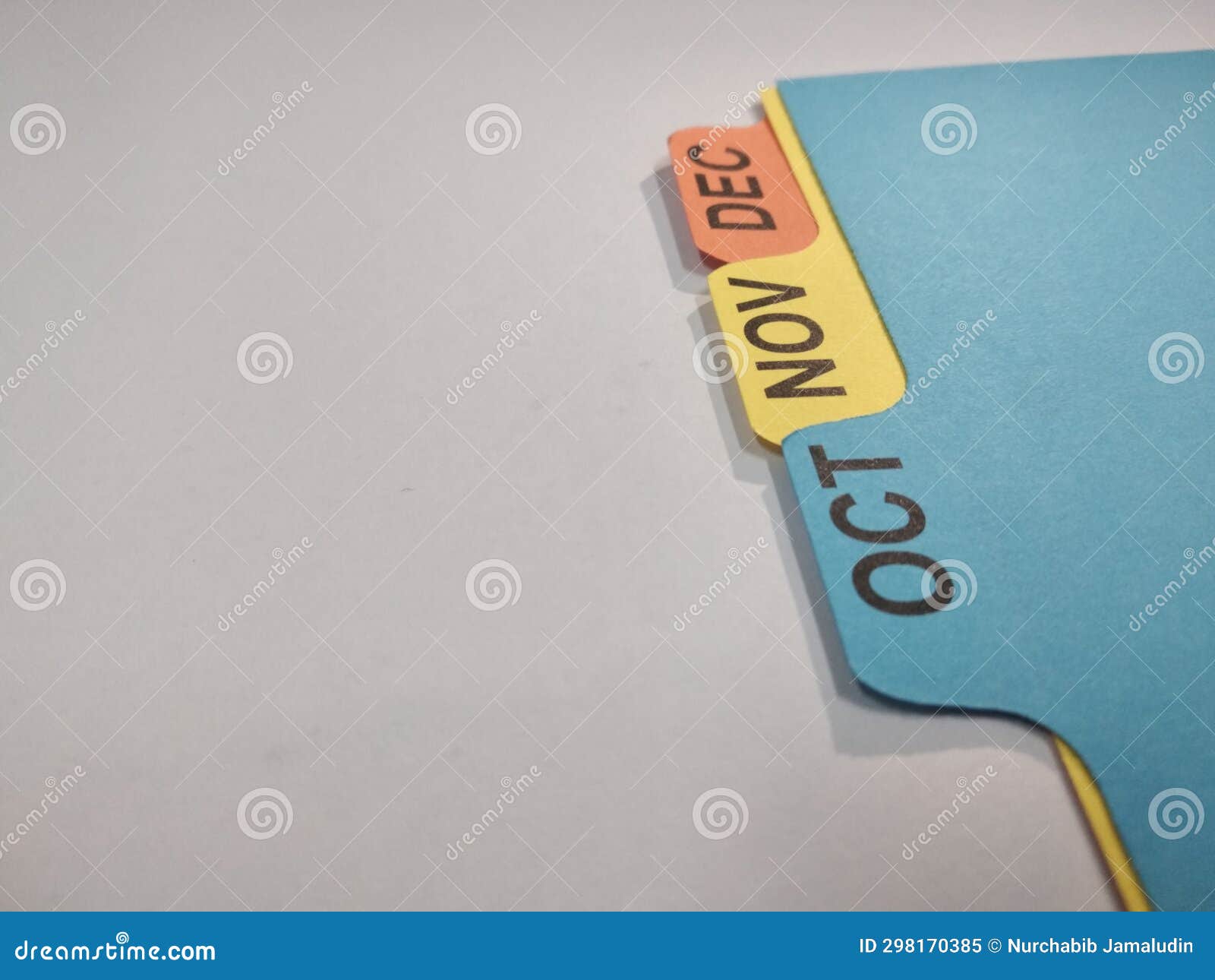 Colorful folder divider stock image. Image of month - 298170385