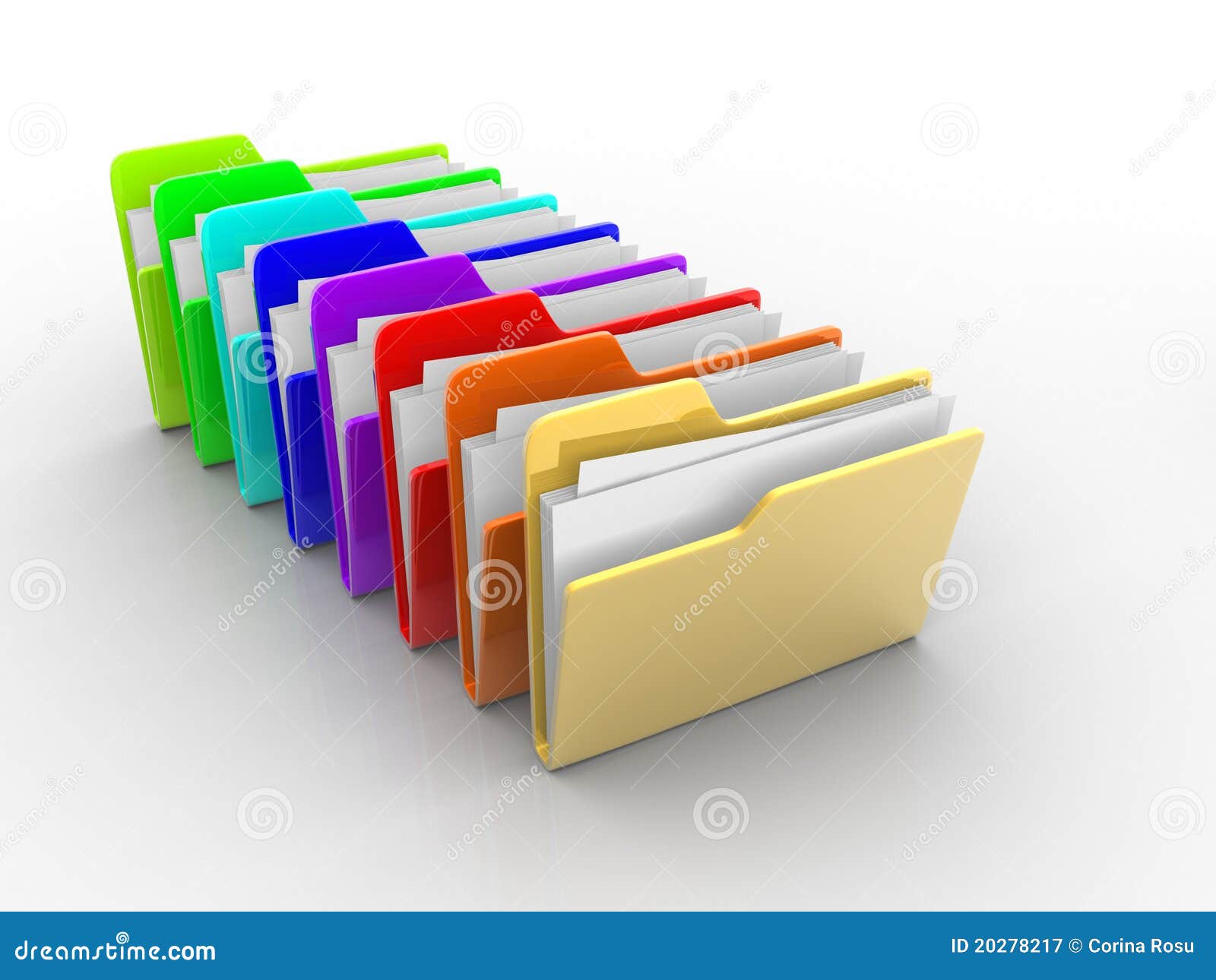 Colorful folders stock illustration. Illustration of bureaucracy - 20278217