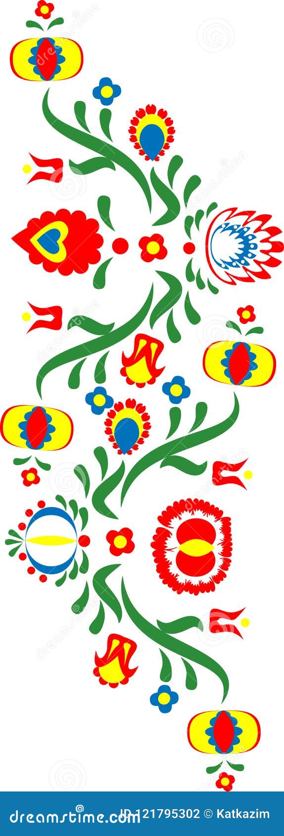 Colorful folk flowers stock illustration. Illustration of european ...