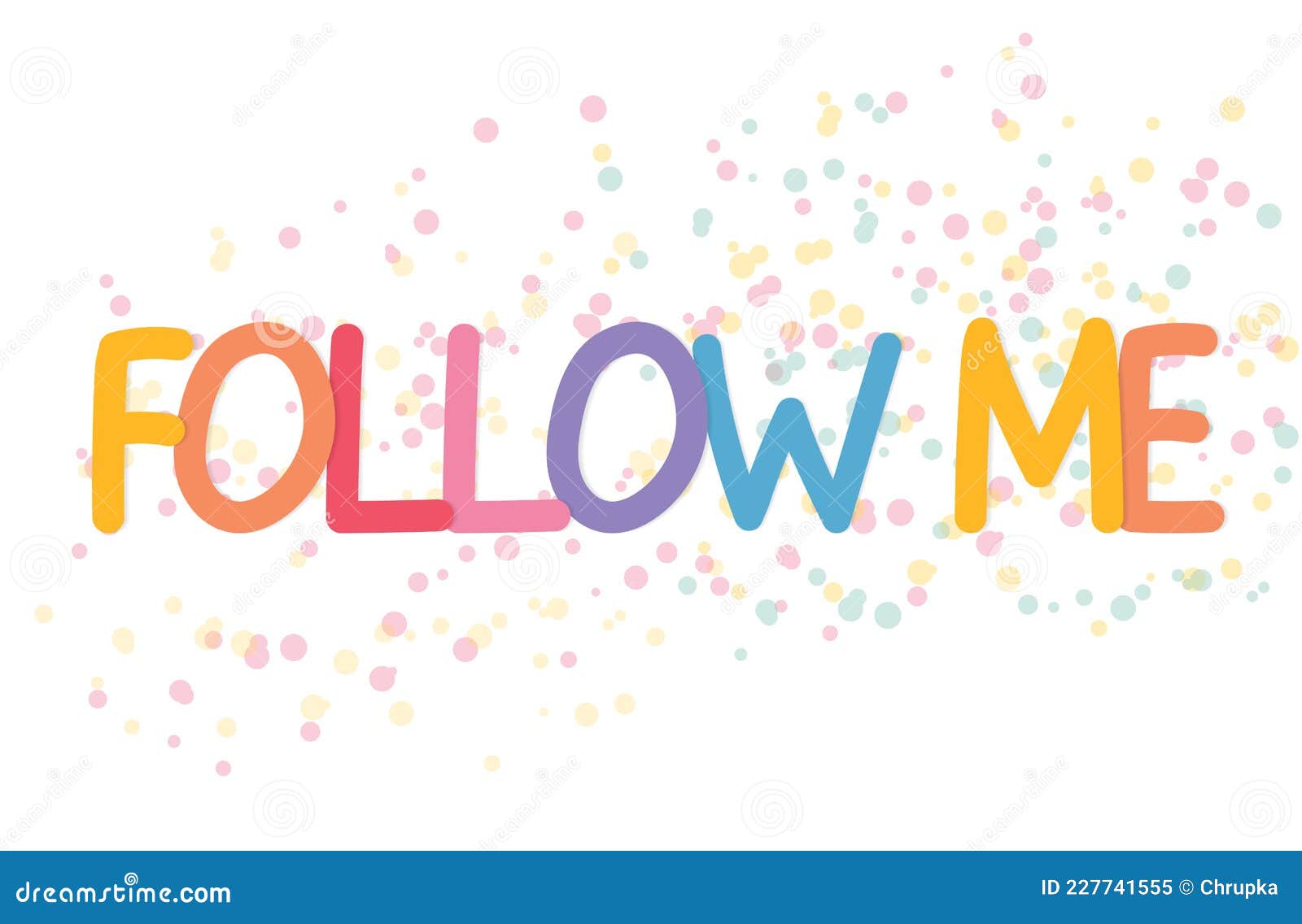Colorful follow me banner stock vector. Illustration of dialog - 227741555