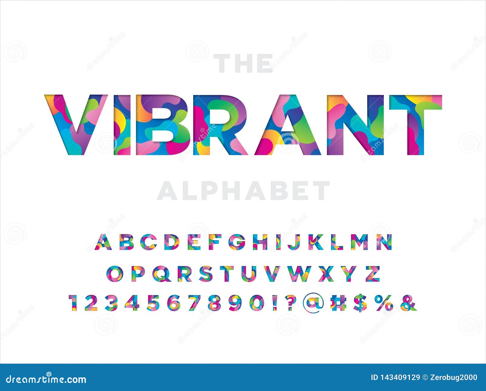 Colorful font stock vector. Illustration of white, design - 143409129