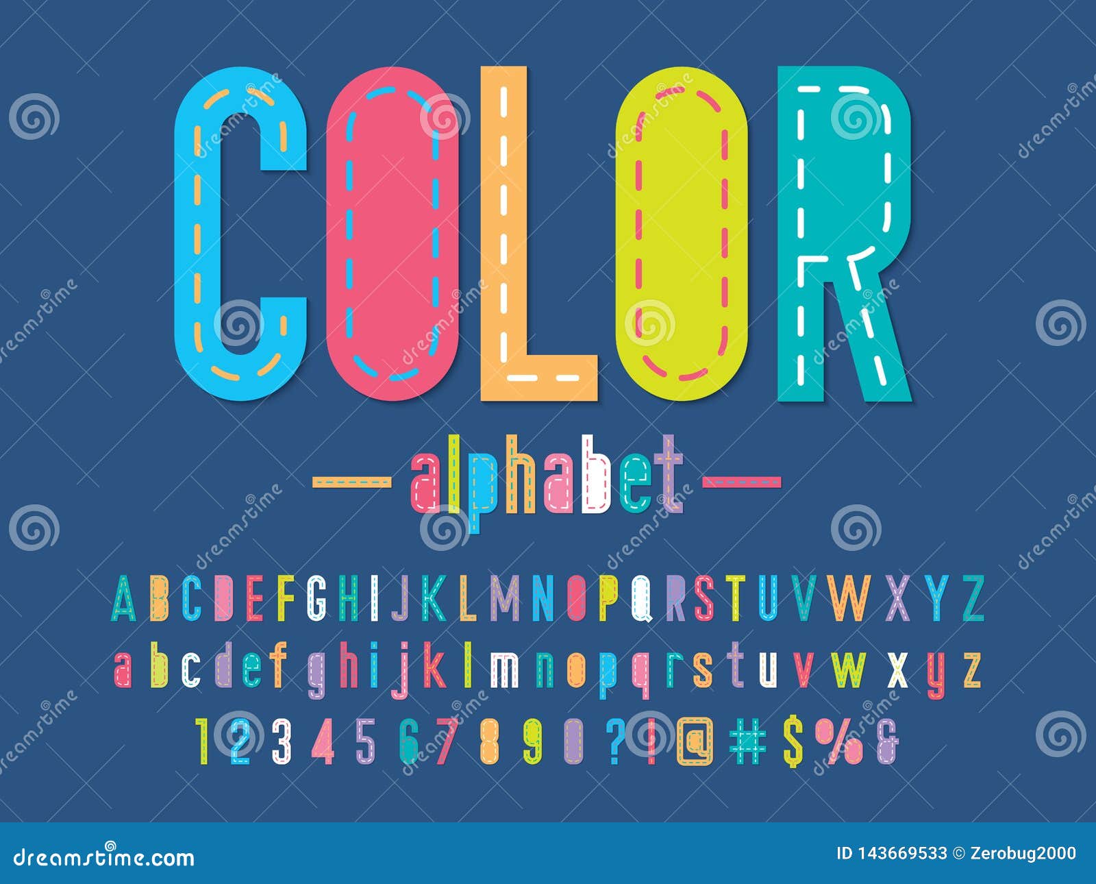 Colorful font stock vector. Illustration of typographic - 143669533