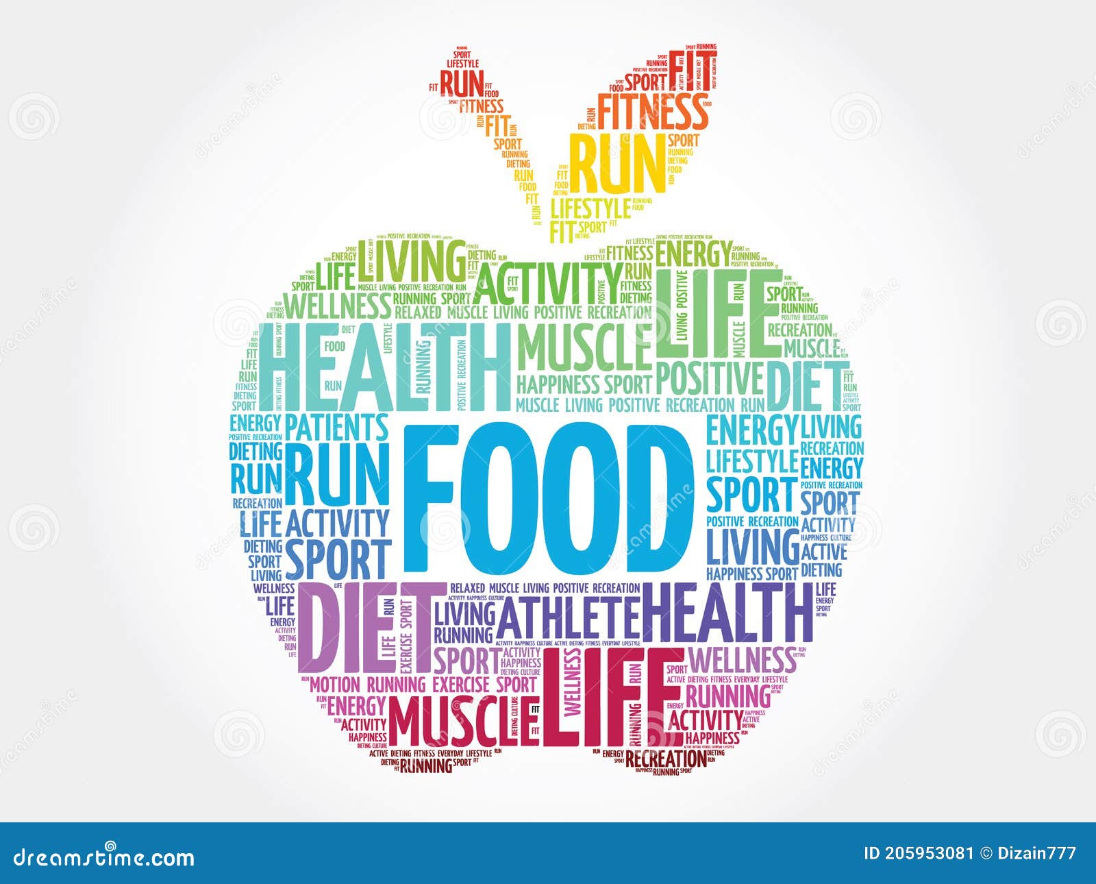 Colorful FOOD Apple Word Cloud Stock Illustration - Illustration of ...