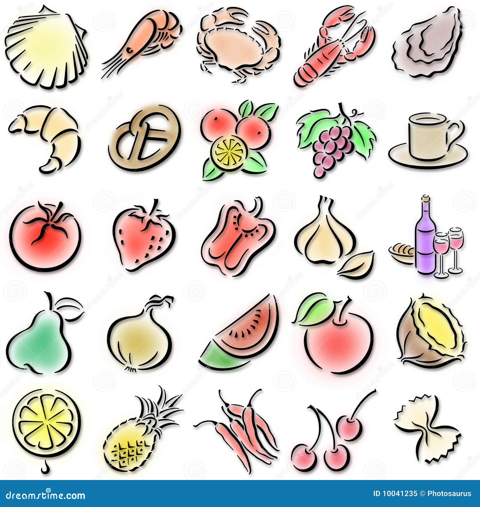 Food Symbols Set Vector Illustration | CartoonDealer.com #31218770