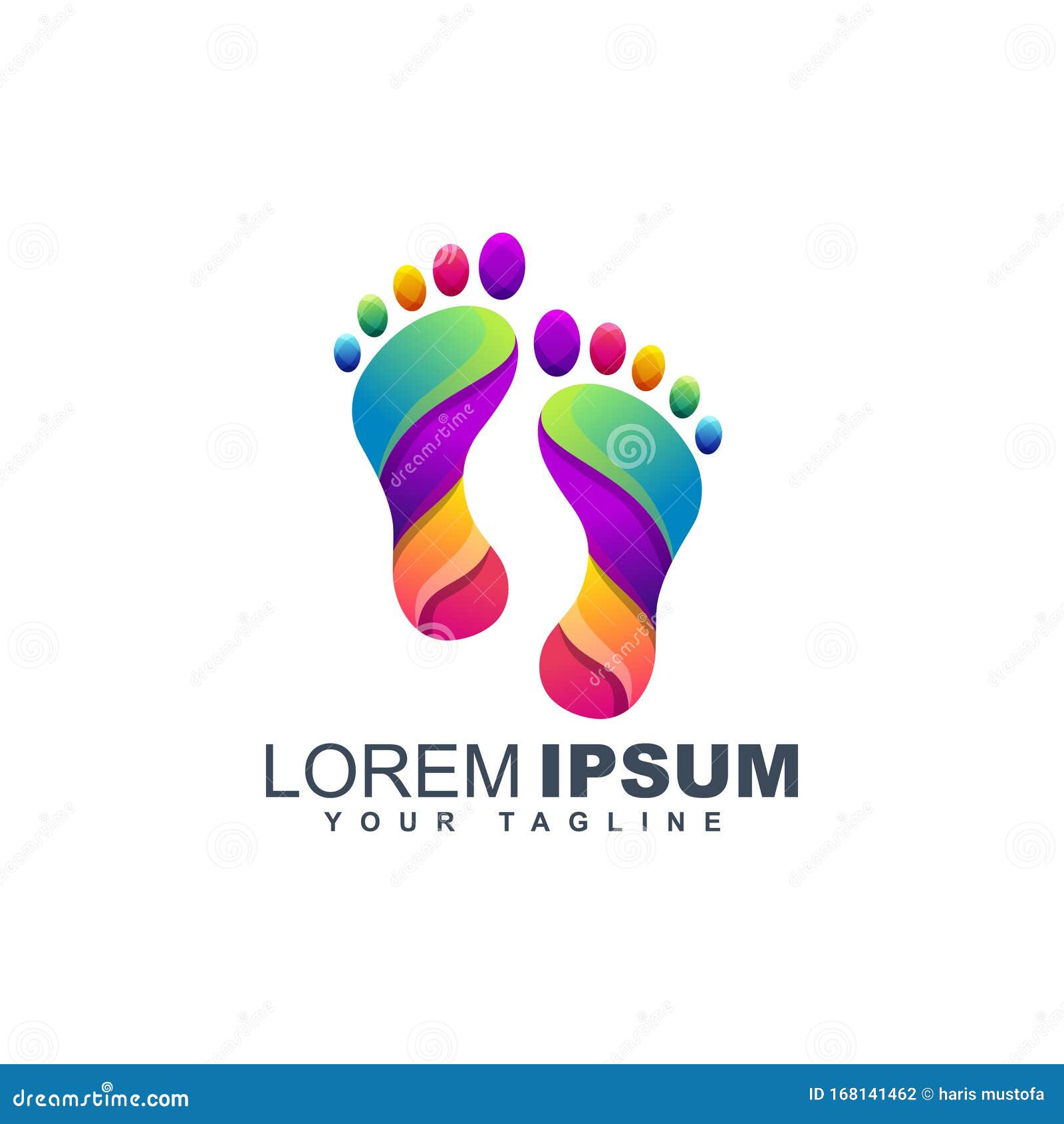 Colorful Foot Logo Design Template Stock Vector - Illustration of ...