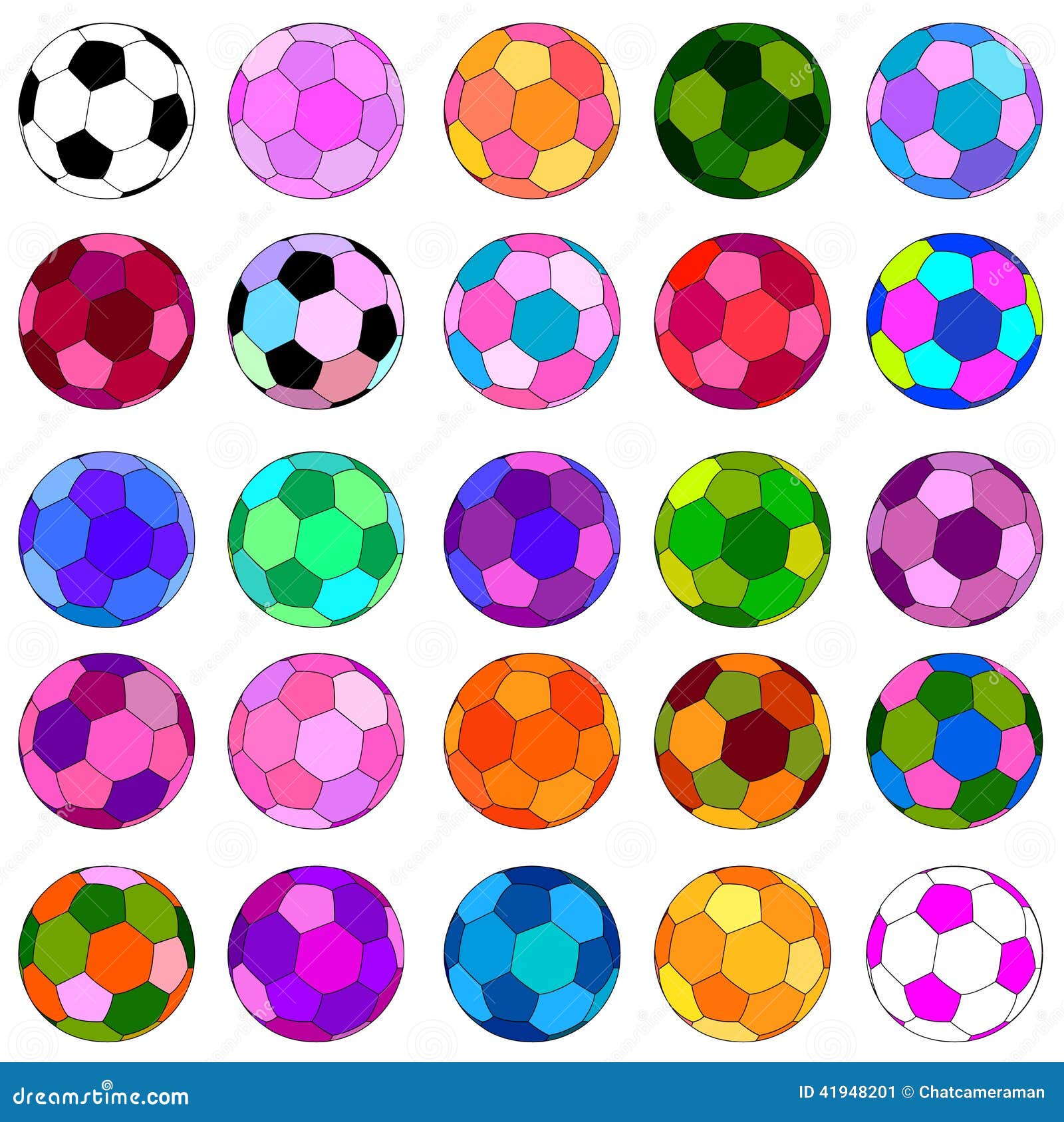Colorful Football Set Stock Vector - Image: 41948201