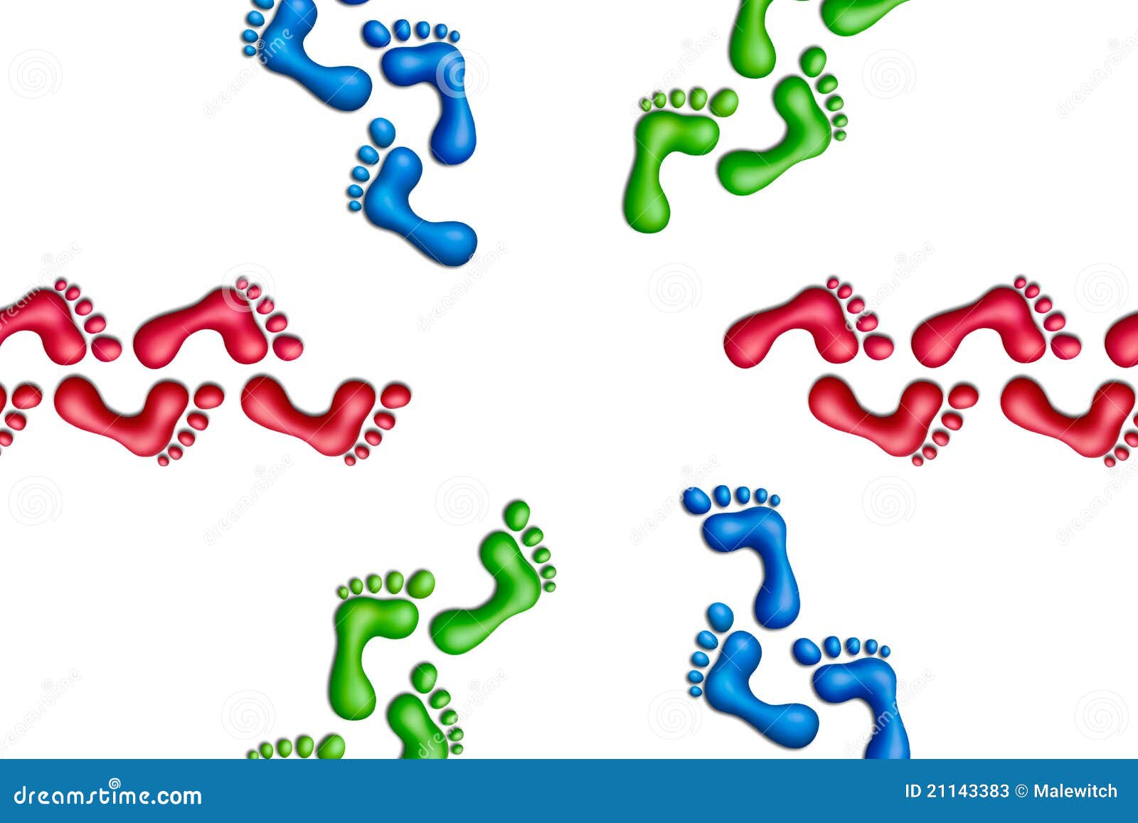 Colorful footprints-1 stock illustration. Illustration of multicolored ...