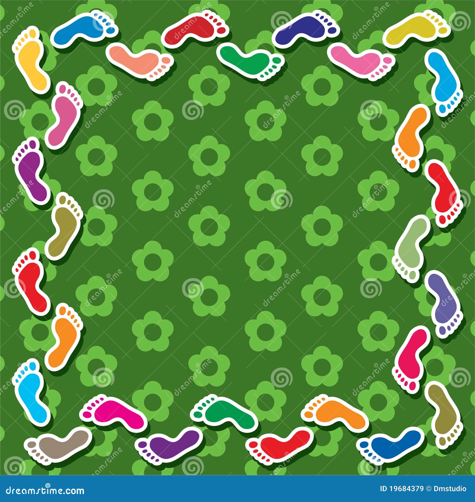 Colorful Footprints Background Stock Vector - Illustration of color ...