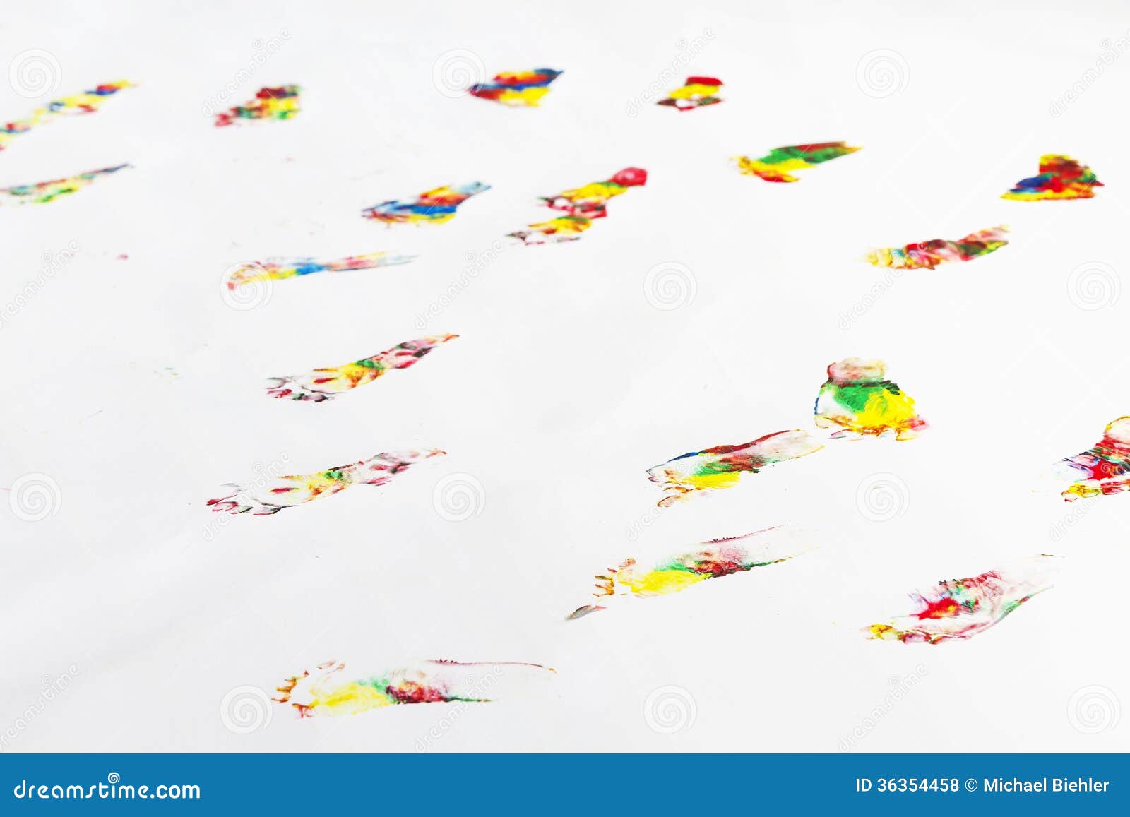 Colorful Footprints on Floor Stock Photo - Image of horizontal, flat ...