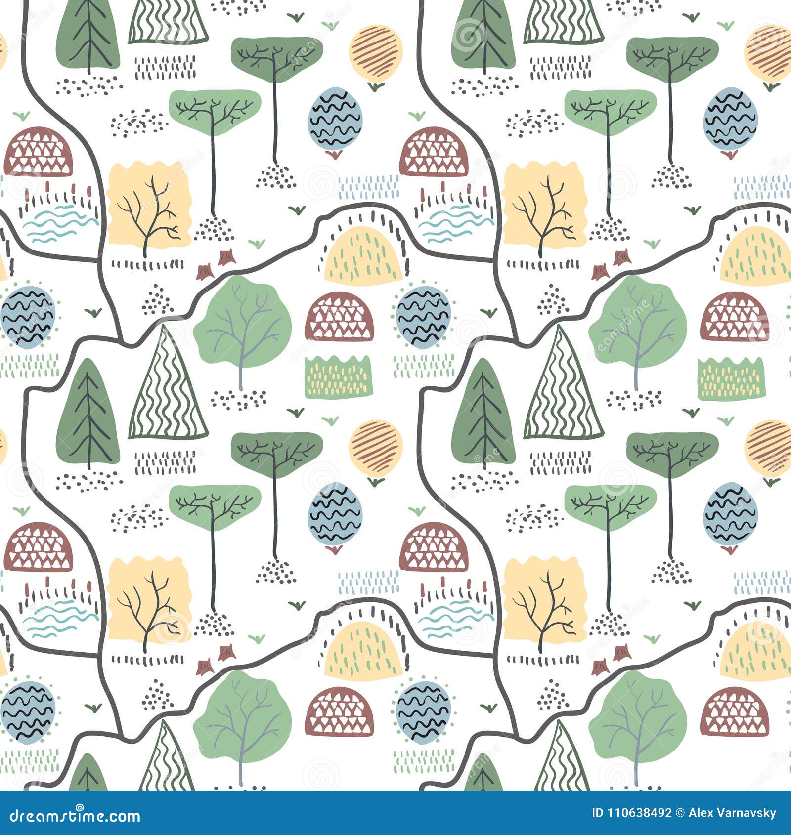 Forest Seamless Pattern. Vector Illustration. Stock Vector ...