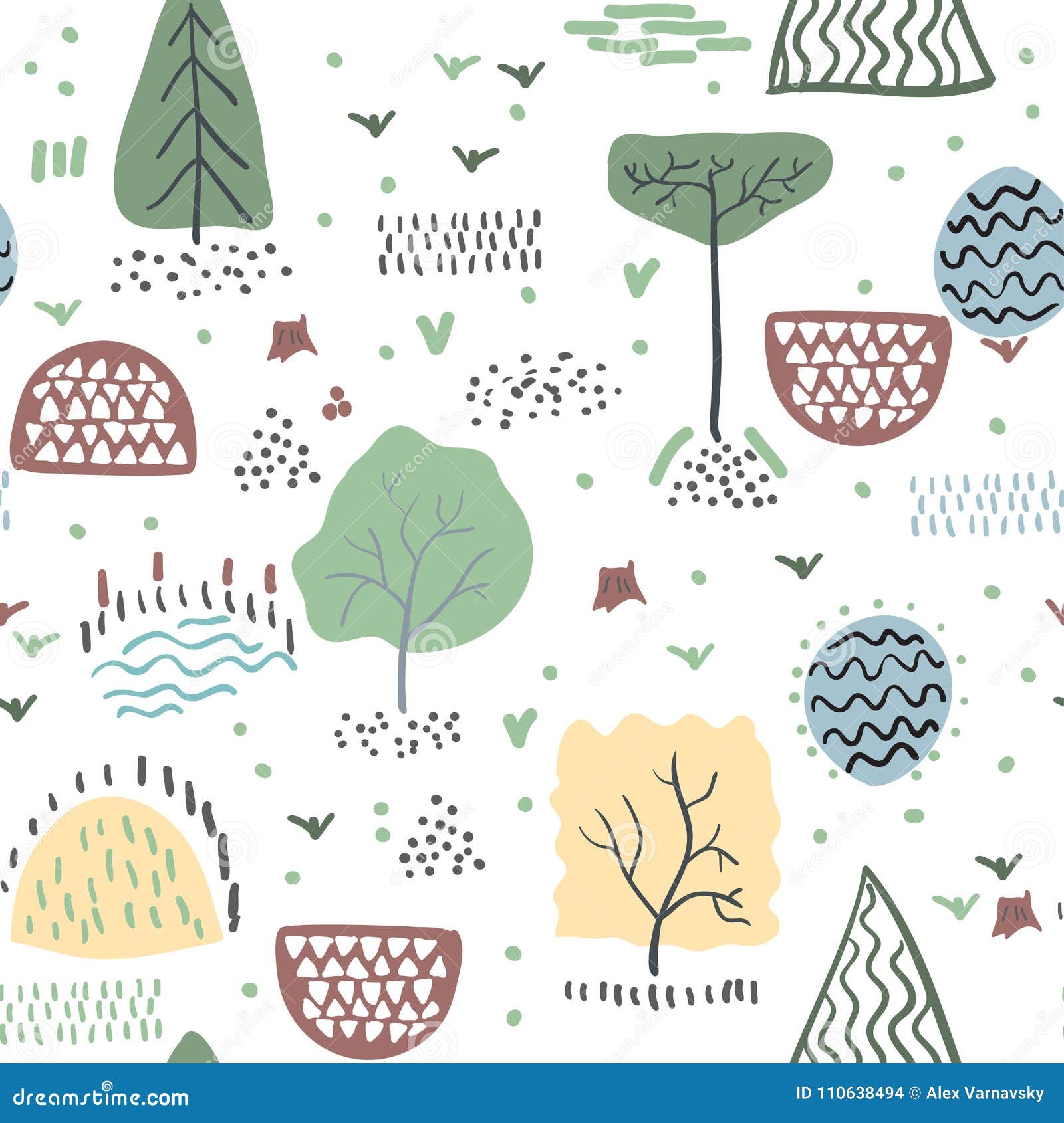 Forest Seamless Pattern. Vector Illustration. Stock Vector ...