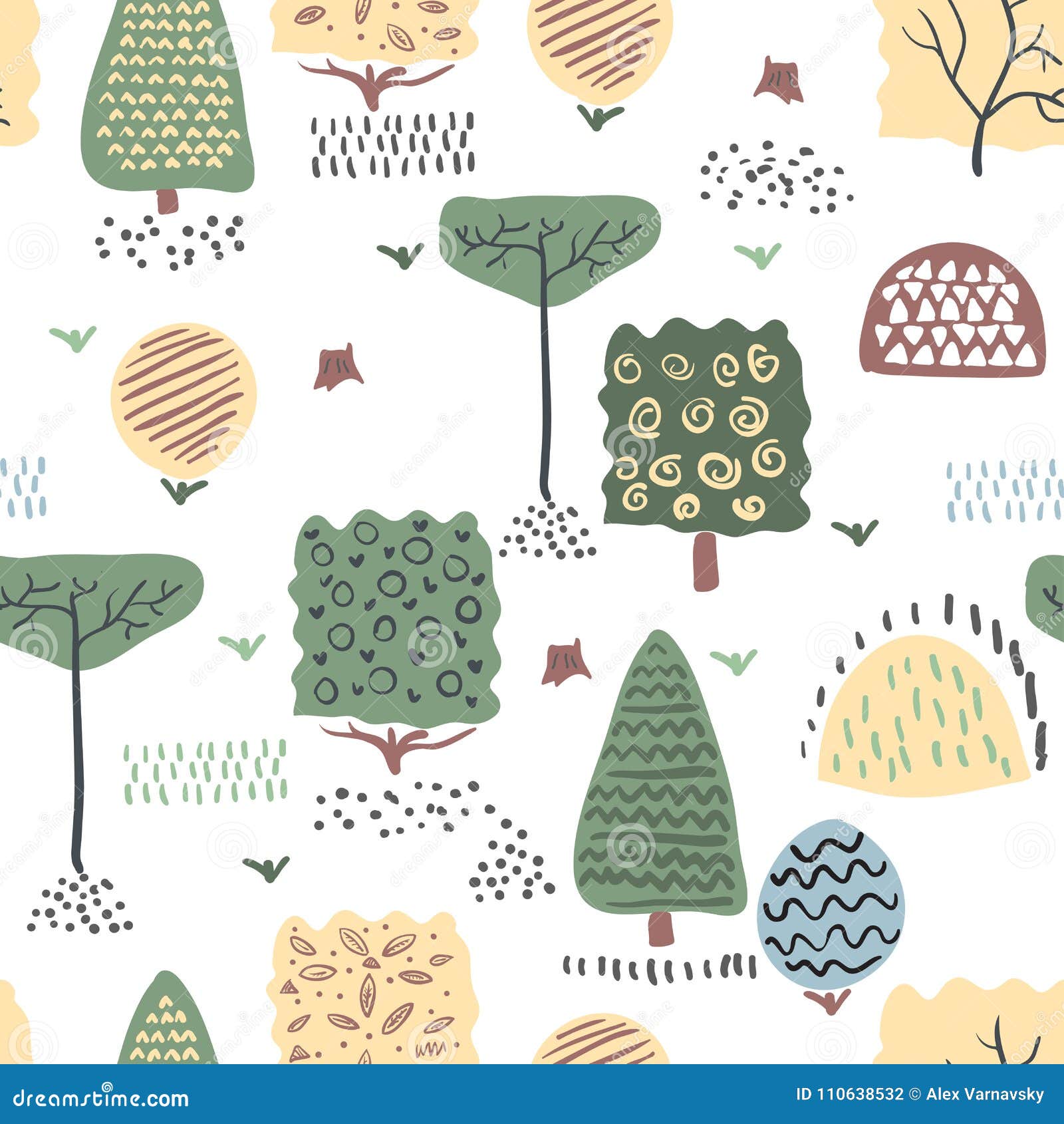 Forest Seamless Pattern. Vector Illustration. Stock Vector ...