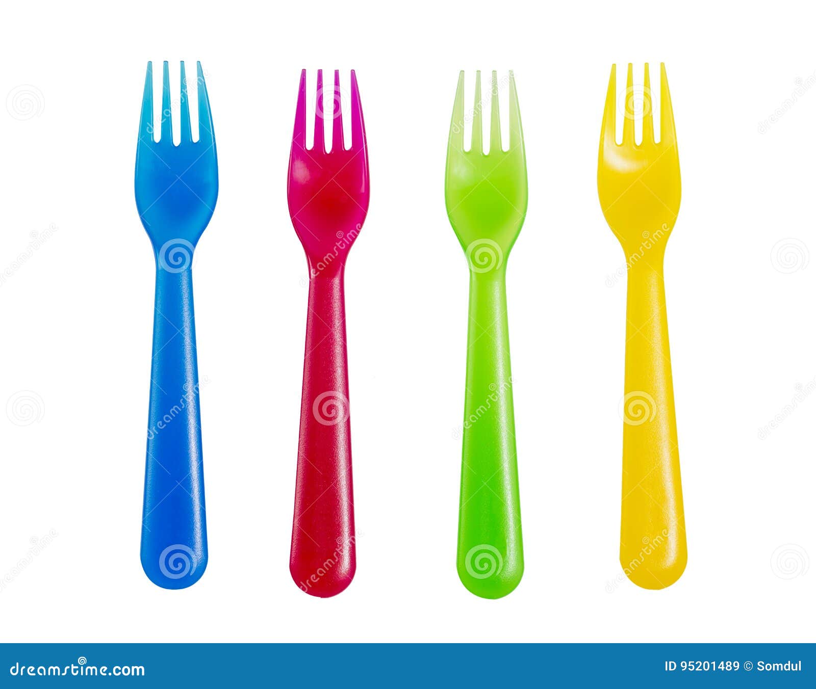 Colorful forks stock image. Image of yellow, plastic - 95201489