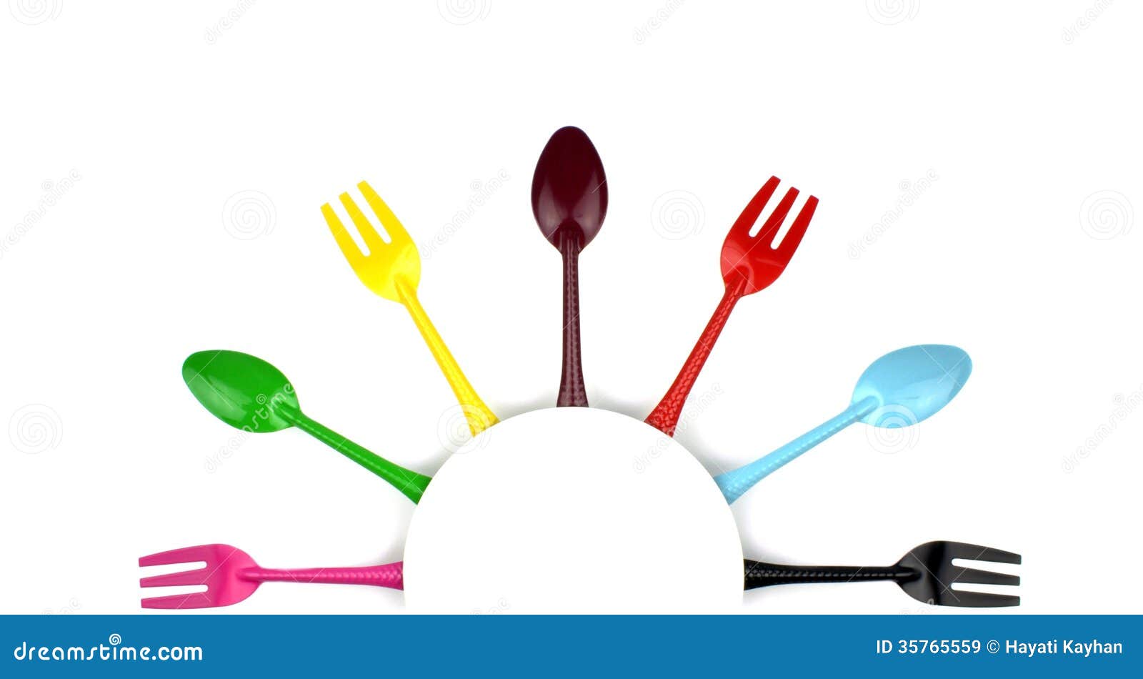Colorful forks and spoons stock image. Image of lunch - 35765559