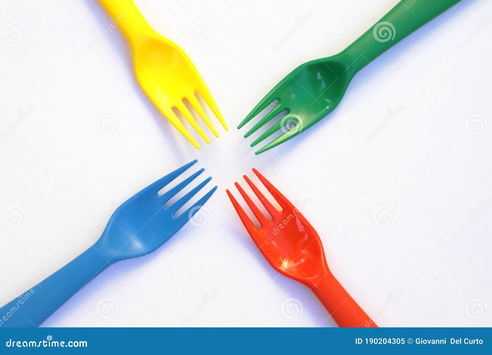 Colorful Forks on White Background Stock Image - Image of education ...