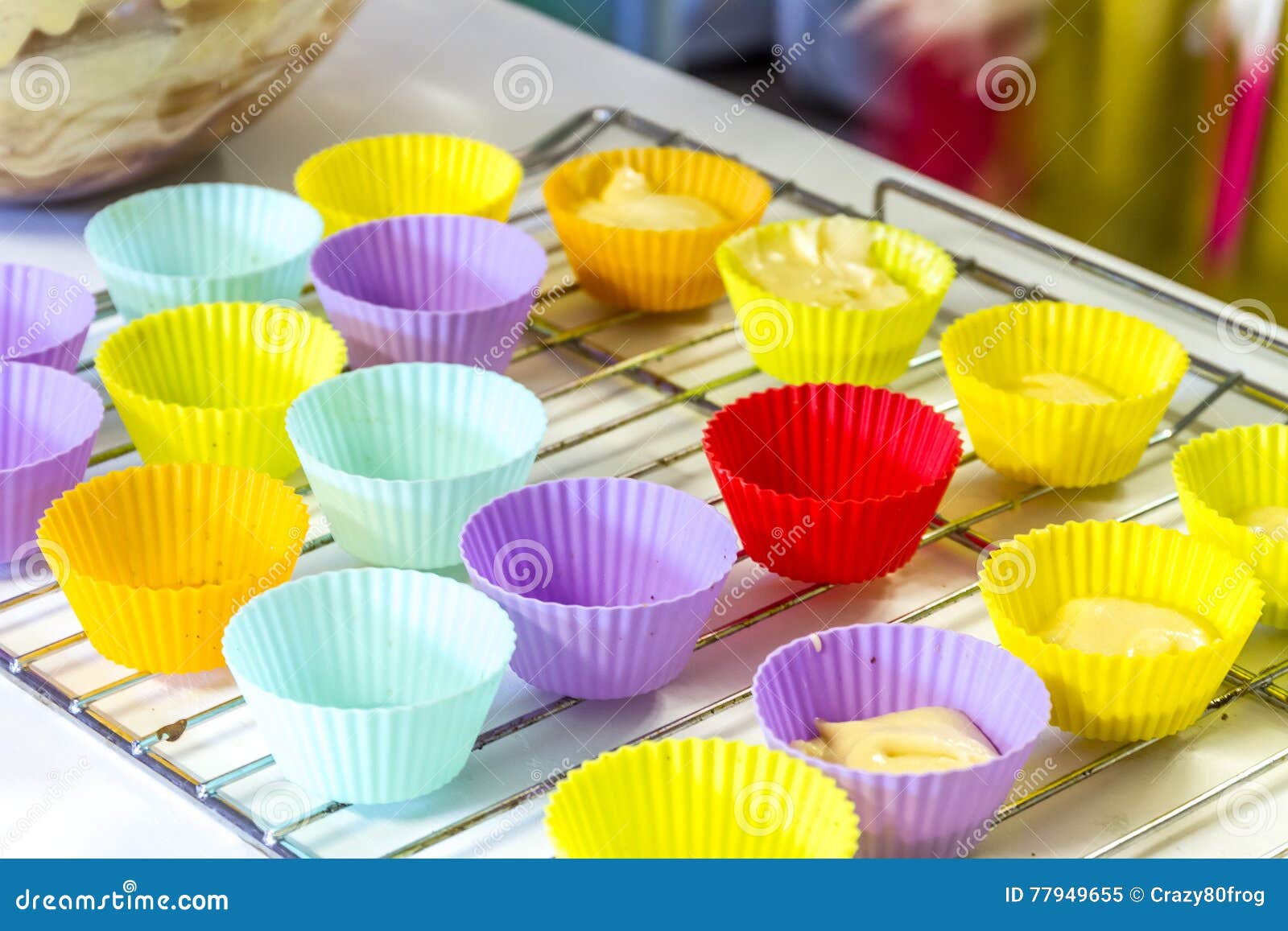 Colorful form for muffins stock image. Image of chocolate - 77949655