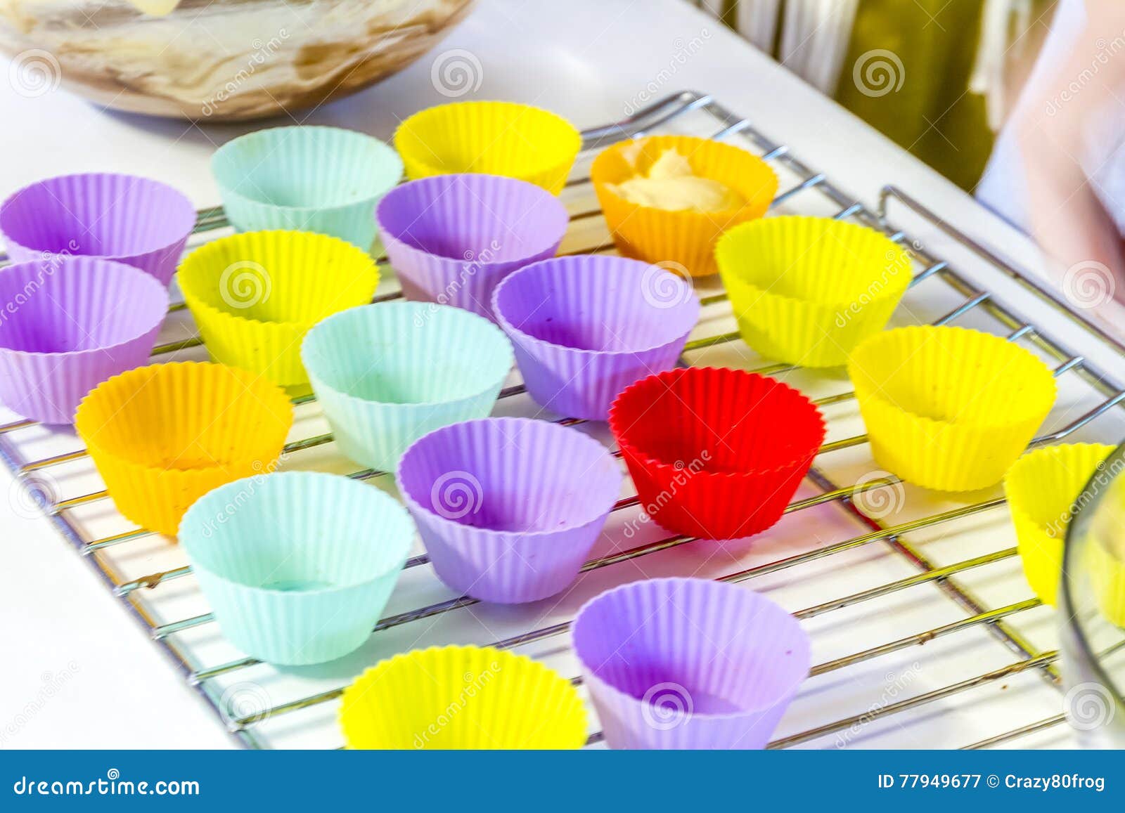 Colorful form for muffins stock image. Image of food - 77949677