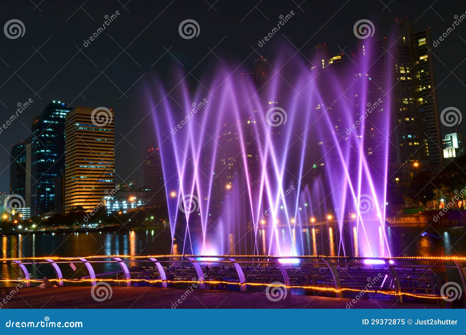Colorful Fountain of Water Shooting Up Stock Image - Image of ...