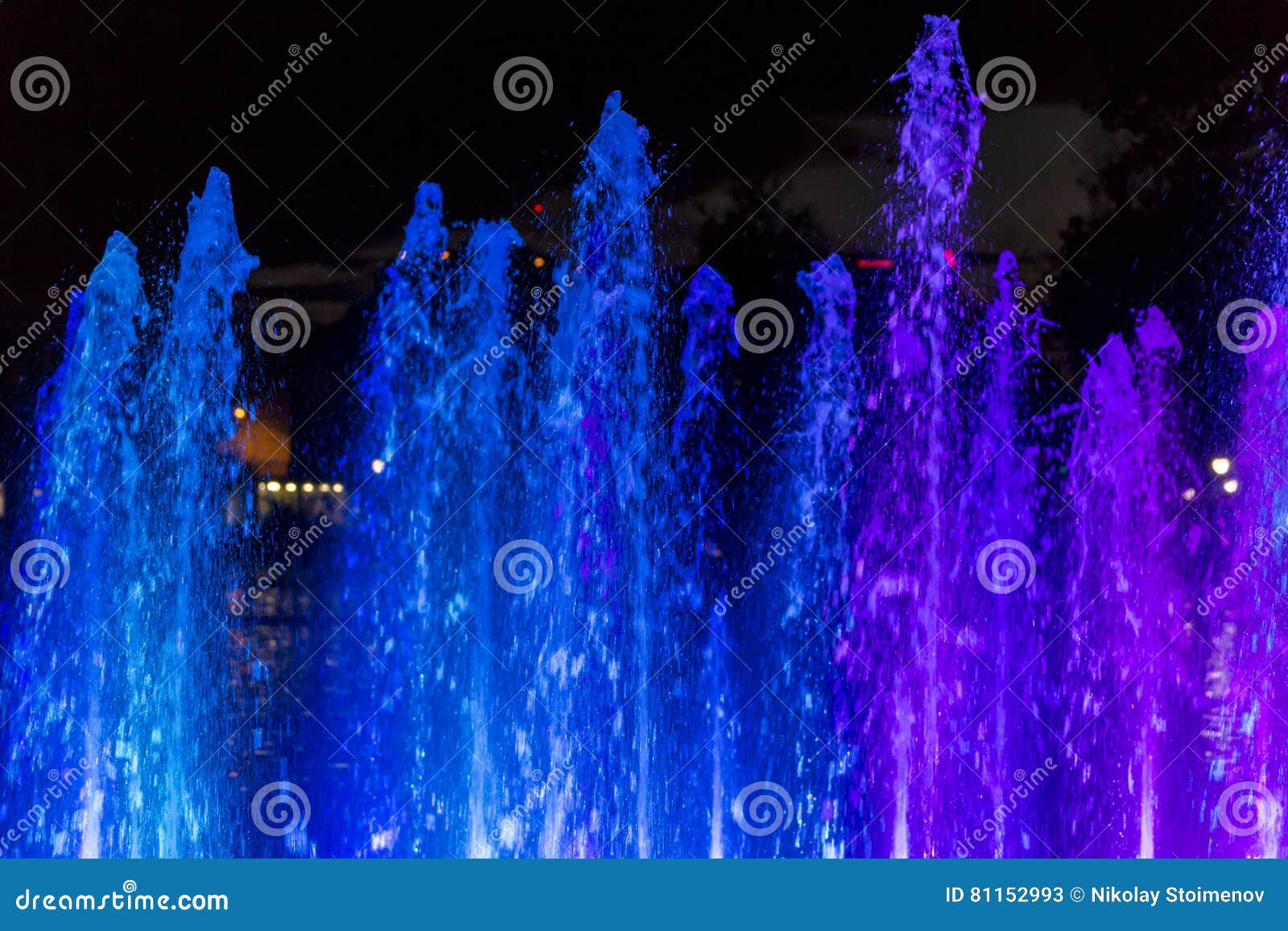 Colorful fountain water stock image. Image of show, bright - 81152993