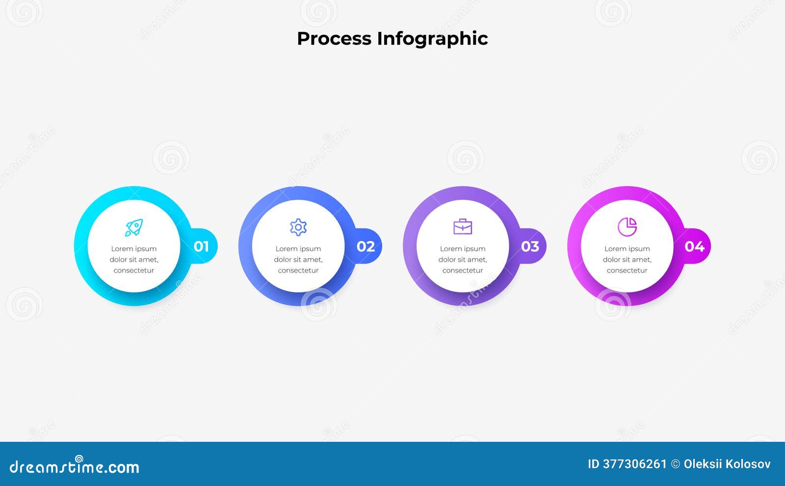 Four Step Infographics, Circular Shapes, Multi Level Hierarchy ...
