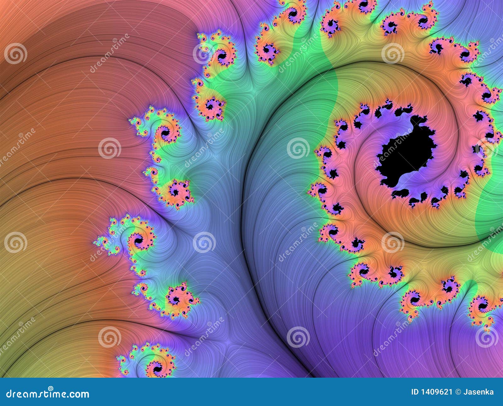 Colorful fractal stock illustration. Illustration of fantasy - 1409621